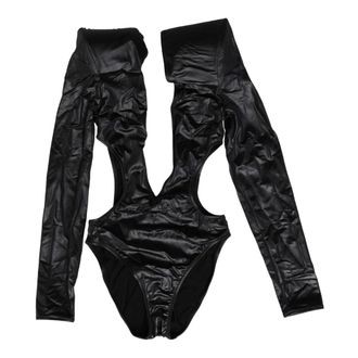 Dolce & Gabbana Femme, Maillots de bain, Noir, Taille: 38 FR Deep V-Neck One Piece