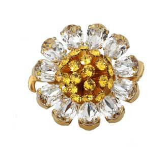 Dolce & Gabbana Femme, Accessoires, Multicolore, Taille: 55 MM Fleur de Cristal Statement Ring
