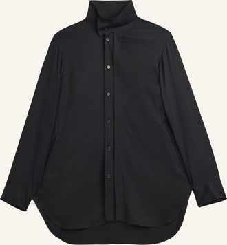 Yohji Yamamoto Y-3 Viskose-Twill Hemd schwarz