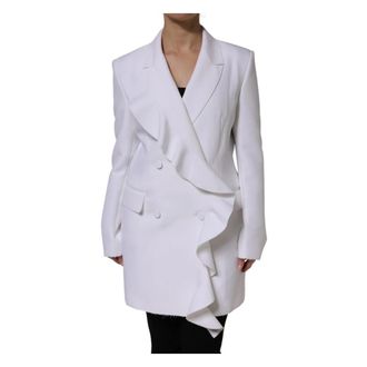 Msgm R&uuml;schen-Detail Blazer Kleid - - Dresses - Damen - Wei&szlig; - XL