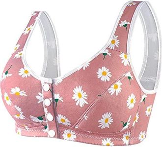 Generic Soutien-gorge d&eacute;contract&eacute; et sexy avec boucle sur le devant - Sans bords - Grande taille, rose vif, 64