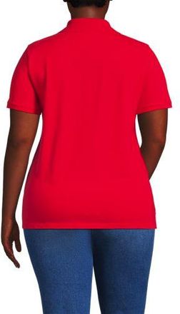 Lands End Piqu&eacute;-Poloshirt, Damen, Gr&ouml;&szlig;e:2X plus, Rot, by Lands End
