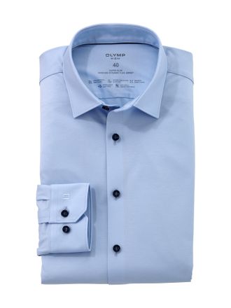 Olymp Businesshemd OLYMP No. Six 24/Seven super slim, Herren, Gr. 36, N-Gr, blau (hellblau), Web, Obermaterial: 92% Baumwolle, 8% Elasthan, sehr schmal, Hem
