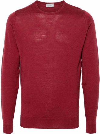 John Smedley Rundhalspullover - Rot