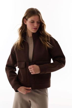Penti Midi gestrickte Jacke mit Rei&szlig;verschluss vorne