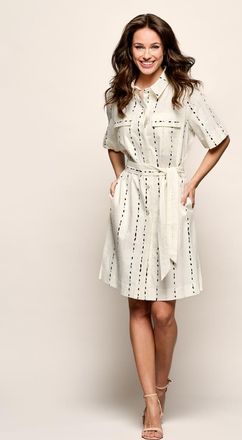 Mart Visser Lexie Tunika mit Print, Off-White/Schwarz