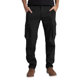 Generic Pantalon cargo classique en serg&eacute; serg&eacute; pour homme - Avec poches - Cordon de serrage - Pantalon de travail - Baggy - Couleur unie - Avec poches - Cord