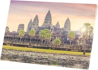 Fabulous Druck auf Leinwand Angkor Wat Sonnenaufgang Kambodscha Antike Tempel (90 cm x 60 cm)