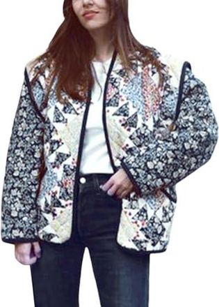 Generic Vestes pour femmes, cardigan, l&eacute;ger, ouvert sur le devant, matelass&eacute;, couleur contrast&eacute;e, 2026, jaune, S