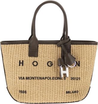 Hogan Hobo Bags - Mini Shopping Bag With Address Logo - Gr. unisize - in Braun - f&uuml;r Damen