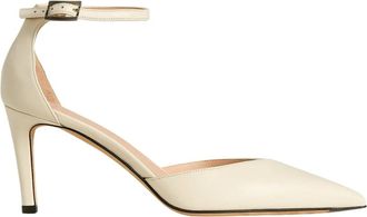 Kiton Femme, Chaussures, Beige, Taille: 38 EU Escarpins D&eacute;collet&eacute; en Cuir Lisse avec Bride Cheville