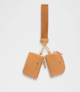 lululemon Double pochette à dragonne Matière cactus - Brun/Gold/Orange