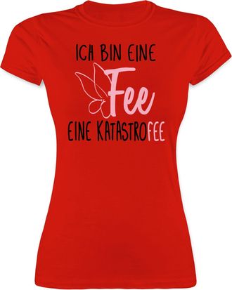 Shirtracer Shirt Damen - Spr&uuml;che Statement mit Spruch - Ich Bin eine Fee - XL - Rot - spruchshirts Spruchshirt sprueche katastrophe Tshirt Shirt, fee, katastroph