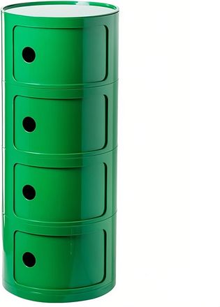 Generic Runder Nachttisch Mit Schubladen 2/3/4 Etagen - Moderner Beistelltisch, Kunststoff Aufbewahrungsschrank Mit Schiebetüren Für Schlafzimmer, Wohnzimmer,