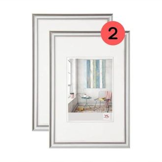 Walther Design Cadre Photo Argent 40 x 60 cm Double Pack, Cadre en Plastique Trendstyle KP460SD