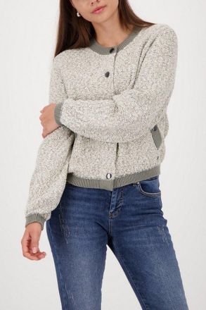 Monari Strickjacke Jacke Strickjacke Tweed Regular fit mit Rundhalsausschnitt