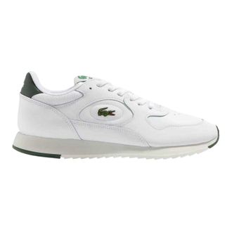 Lacoste Linetrack Sneaker f&uuml;r Herren, Leder (Wei&szlig;/Gr&uuml;n)