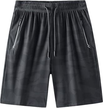 Rismart Homme Séchage Rapide Shorts Entraînement Marche Athlétique Sports Pantalon Court Camouflage Gris,5XL