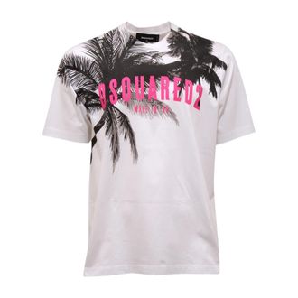Dsquared2 D2 Palms Slouch T-Shirt - - Tops - Herren - Wei&szlig; - XS