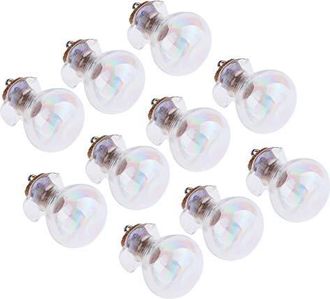 F Fityle 10 Pi&egrave;ces Petites Bouteilles en Verre avec Bouchon en Li&egrave;ge Pendentif Flacon Mignon Mini Pots, Fiche en Bois color&eacute;e avec &eacute;pingle