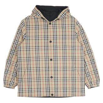Burberry Homme, Vestes, Beige, Taille: M Veste &agrave; Capuche R&eacute;versible &agrave; Carreaux