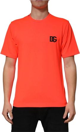 Dolce & Gabbana Homme, Tops, Orange, Taille: XS T-Chemises