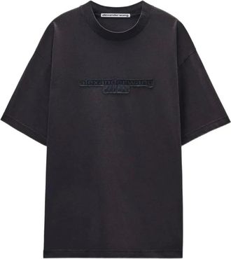 Alexander Wang Femme, Tops, Noir, Taille: 38 FR Logo Patch T-Shirt