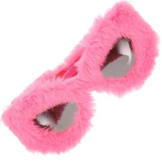 Garneck Lunettes de Soleil D&eacute;coratives en Peluche Rose D&eacute;grad&eacute; Lunettes de F&ecirc;te Fantaisie pour Anniversaire Accessoires L&eacute;gers et Originaux pour Soir&eacute;es Costu