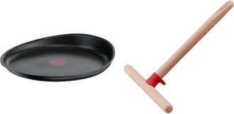 T-fal Ingenio Eco Resist Po&ecirc;le &agrave; cr&ecirc;pe 27 cm, Empilable, Fonte daluminium, Rev&ecirc;tement antiadh&eacute;sif, Induction L8581004, Noir & K2306014 - Ingenio Bois - R&eacute;pa