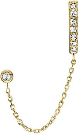 Fossil Damen Goldfarbener Edelstahl mit Ringverschluss Ohrringe