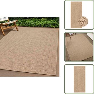 vidaXL The Living Store Teppich ZIZUR 80x200 cm Jute-Optik Indoor und Outdoor - Garten