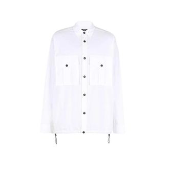 Balmain Langarm Nylon Chemise - - Shirts - Herren - Wei&szlig; - XS