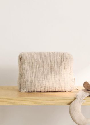 Mango Trousse de toilette enfant en coton gaze beige - Home - Taille unique - MANGO HOME