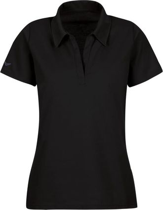 Trigema Damen Poloshirt ohne Knopfleiste,Schwarz,XXL