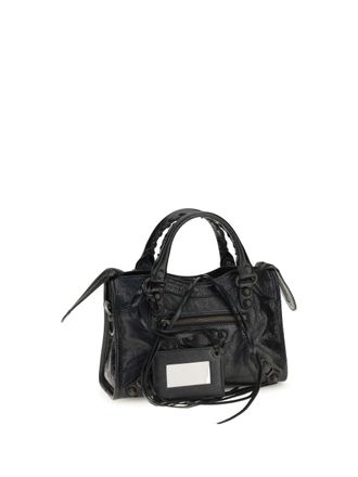 Balenciaga Womens Le City Mini Bag Black Lamb Shoulder