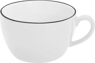 Kahla 204708A69983C Pronto Line Cappuccino-Obertasse 0,25 l Line pure black | Kaffeetasse mit schwarzer Linie aus Porzellan