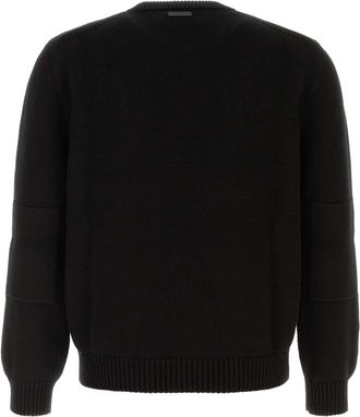 Saint Laurent Crew-Neck Knit Sweater - Black