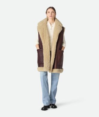 Bottega Veneta Gilet En Shearling Et Cuir - Bottega Veneta