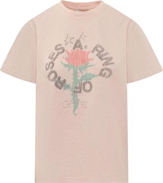 Ganni Femme, Tops, Rose, Taille: 36 FR Future Jersey Oversized T-shirt