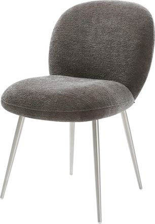 DELIFE Polsterstuhl Nube-Flex 4-Fu&szlig; konisch Edelstahl Boucl&eacute; Soft Schlamm Taschenfederkern