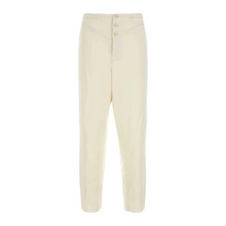 Saint Laurent Schlanke Hose mit Kn&ouml;pfen - - Trousers - Herren - Wei&szlig; - XL