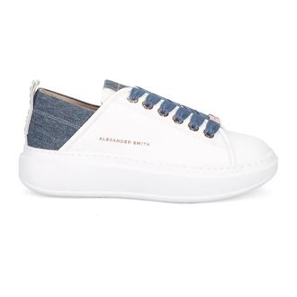 Alexander Smith Femme, Chaussures, Blanc, Taille: 38 EU Baskets Blanc Denim Wembley
