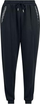 Black Premium by EMP Femme pantalon de jogging noir avec poches latérales et broderie M