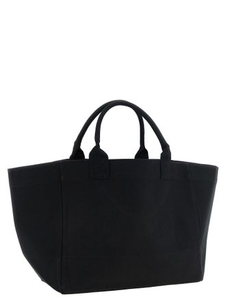 Ganni XXL Shopping Canvas Tote Bag - Black