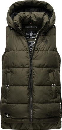Marikoo Damen Weste Steppweste gesteppt Fr&uuml;hjahr &Uuml;bergangsweste B898 [B898-Zarin-Olive-Gr.XS]