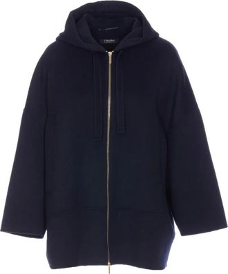 Max Mara Femme, Sweatshirts et sweats &agrave; capuche, Bleu, Taille: 36 FR Veste zipp&eacute;e &agrave; capuche Leila