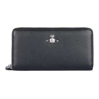 Vivienne Westwood Femme, Accessoires, Noir, Taille: ONE Size Classic Zip Round Wallet