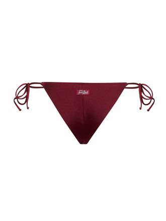MC2 Saint Barth Womens Bikini Bottom Marielle Bordeaux Glossy Lycra Polyamide Swimwear Sea Clothing