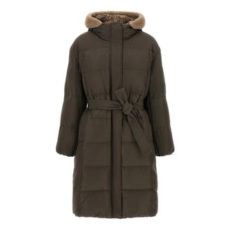 Brunello Cucinelli Gesteppte Daunenjacke - - Coats - Damen - Gr&uuml;n - S