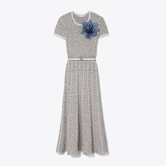 Tory Burch Strickkleid mit Blumenapplikation